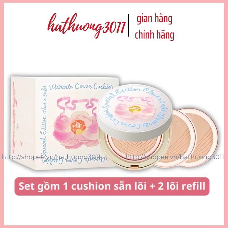 Set Phấn Nước O Hui Hoa Hồng Ultimate Cover Lifting Cushion SPF 50+/PA+++ Phiên Bản Mới 15gx3 ...
