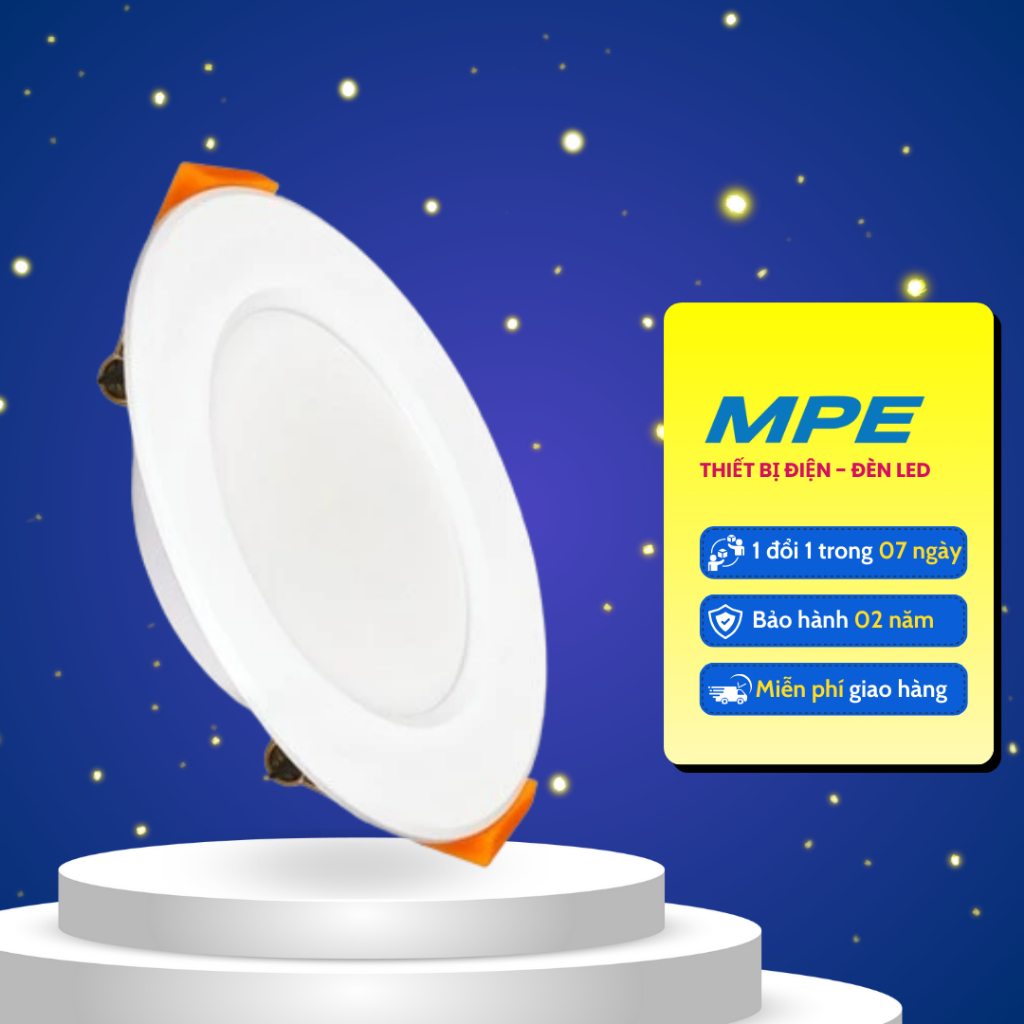Đèn downlight âm trần dlt2 MPE 9W, 12W, 5W, 7W viền trắng 2700k 4200k ...