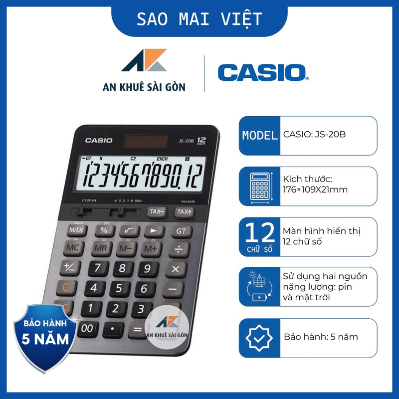 [Chính Hãng] Máy tính cao cấp casio JS-20B - Dành cho kế toán, nhân viên văn phòng và các shop ...