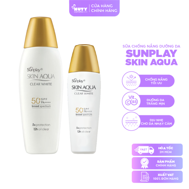 Sữa Chống Nắng Dưỡng Da Sáng Mịn Sunplay Skin Aqua Clear White SPF50+ PA++++ (25g,55g) | Shopee ...