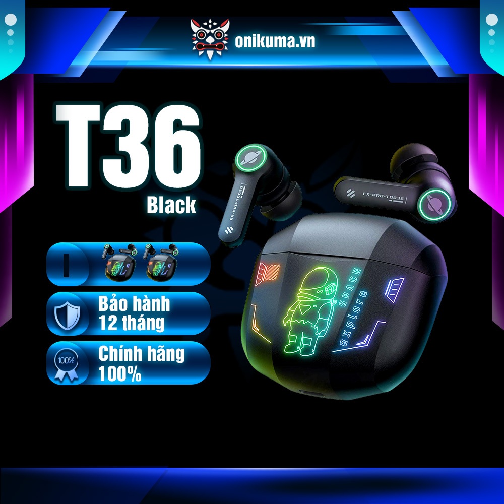 Tai Nghe Bluetooth Không Dây Onikuma T36 Giảm tiếng ồn micrô kép ENC ...