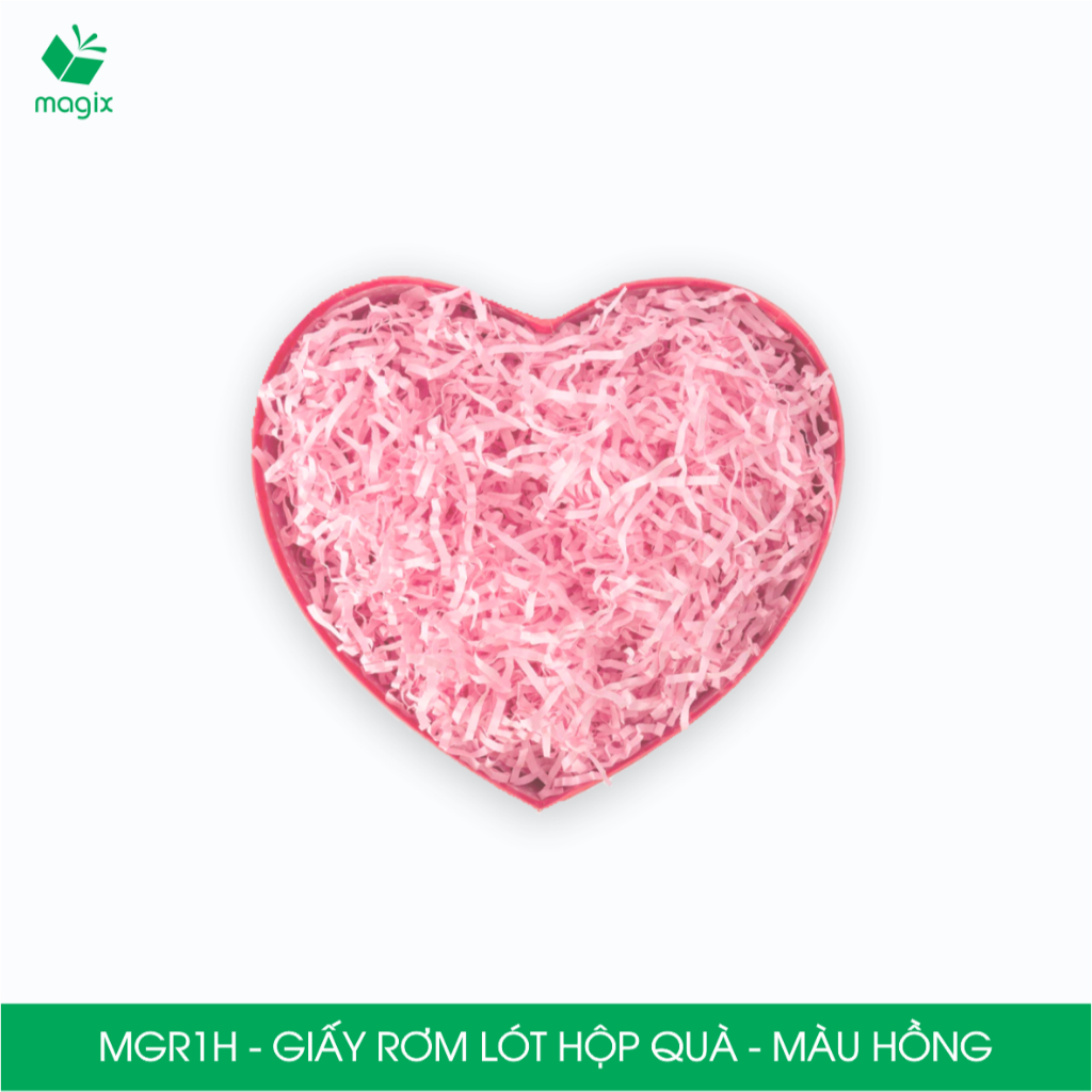 MGR1H - 100g Giấy rơm lót hộp quà màu hồng - Giấy sợi rơm trang trí ...