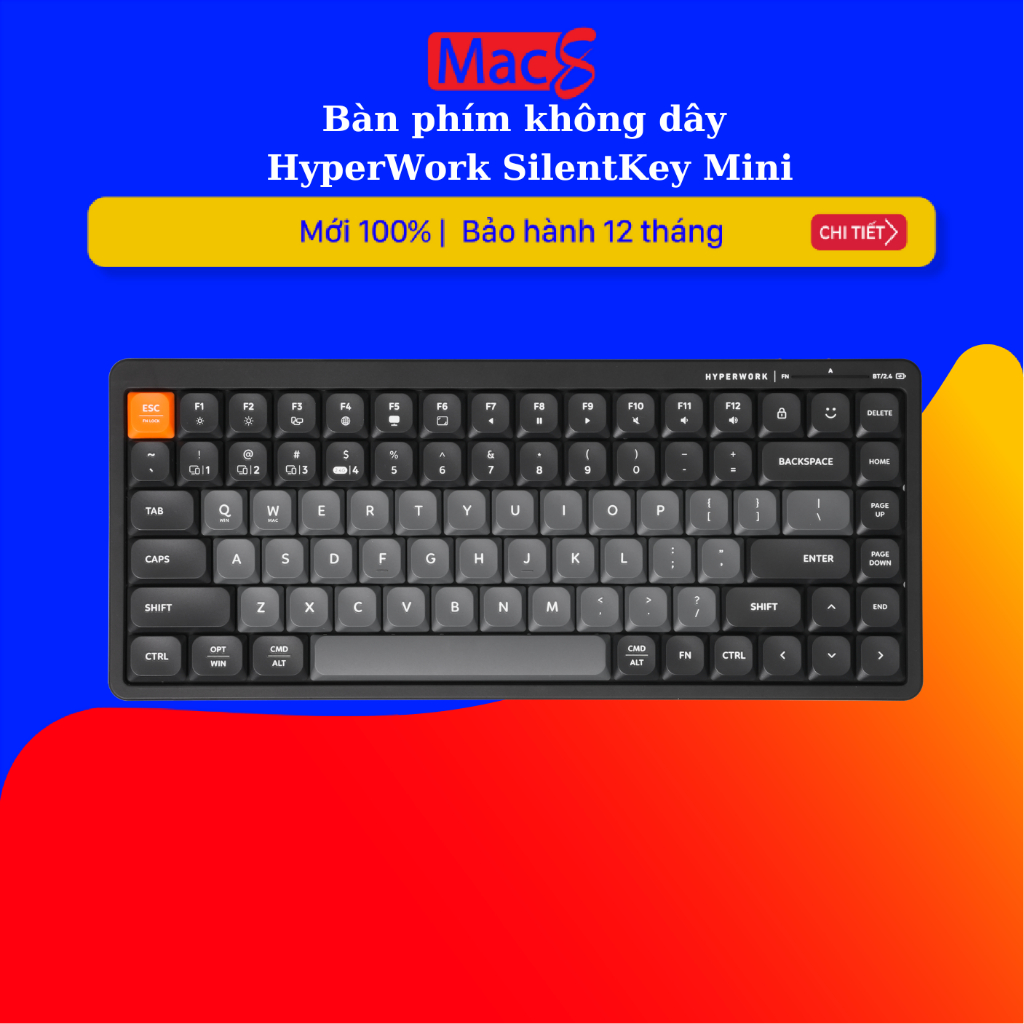 Bàn phím không dây HyperWork SilentKey Mini | TS01M | Shopee Việt Nam
