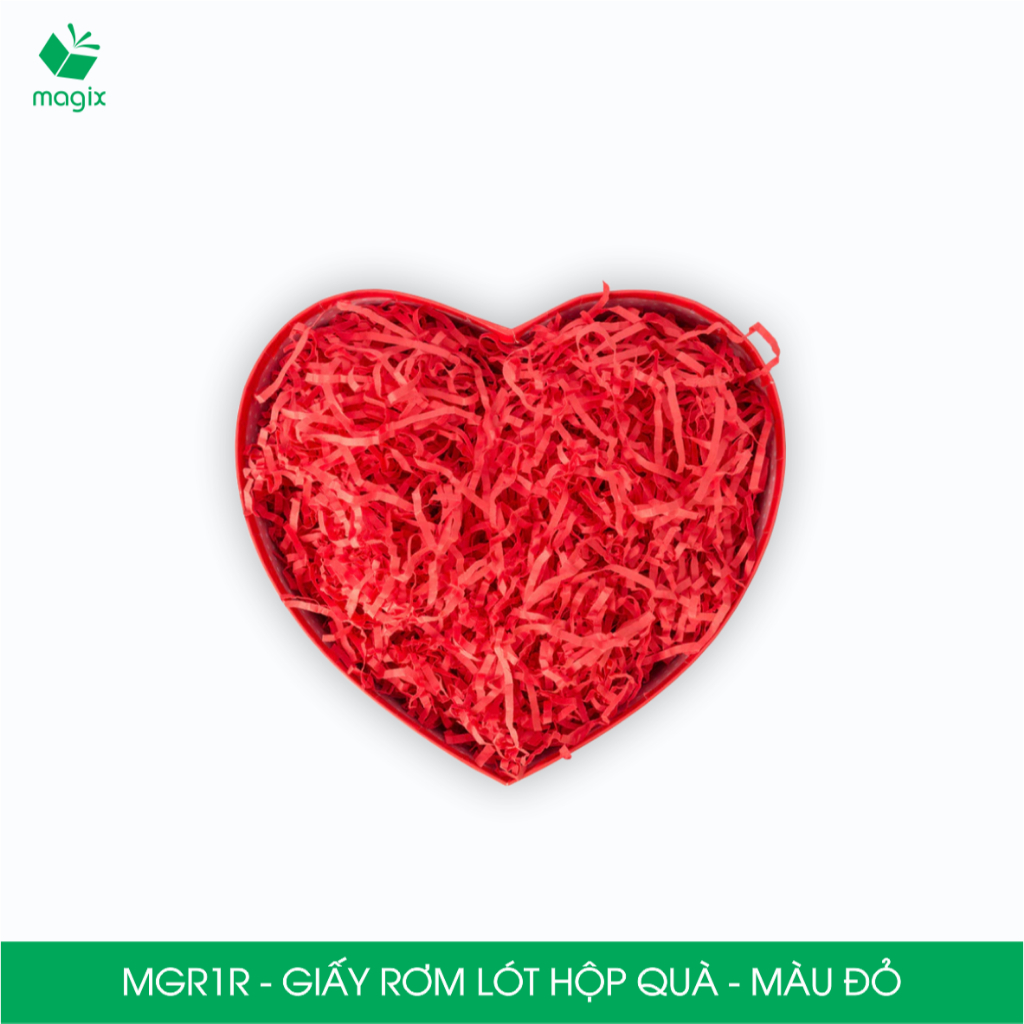 MGR1R - 100g Giấy rơm lót hộp quà màu đỏ - Giấy sợi rơm trang trí ...