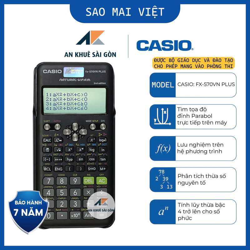 [Chính Hãng - New] Máy tính Casio FX-570VN Plus 2nd edition - Chuyên dùng cho HS lớp 6 đến lớp ...