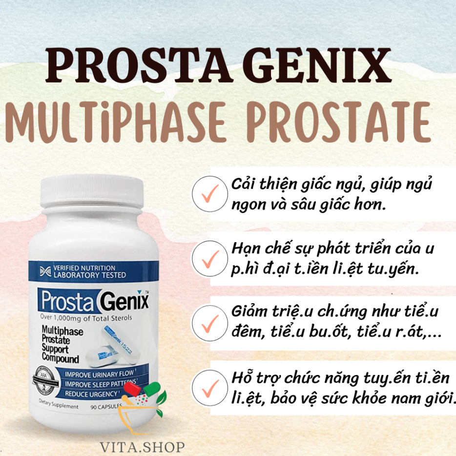 ProstaGenix Multiphase Prostate Support 1050mg Viên uống hỗ trợ tuyến ...