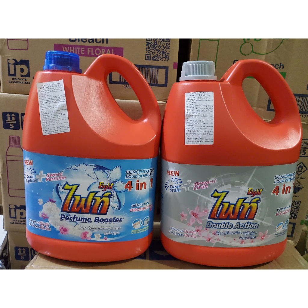 (141) Nước giặt FIGHT 4in1 can 3000 ml ( Nắp xanh/ nắp xám) - Xuất xứ Thái Lan | Shopee Việt Nam