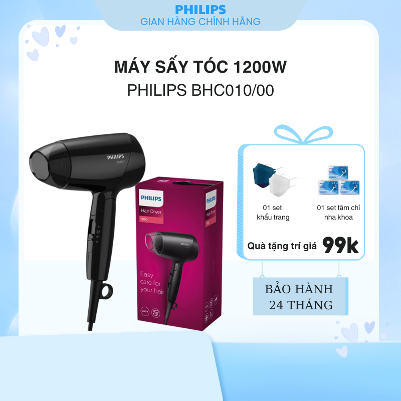 Máy Sấy Tóc Philips BHC010/10 - Công Suất 1200W - 3 Chế Độ Sấy Khô ...