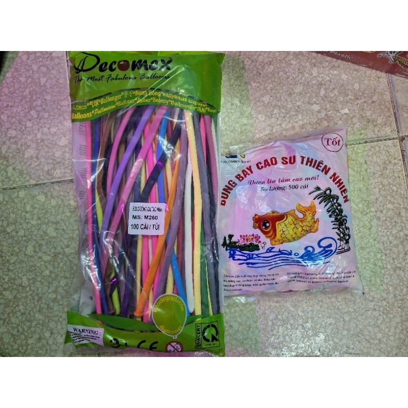 Bịch 100 Cái Bong Bóng Dài Và 500 Cái Bong Bóng Nước Mini Đủ Màu ...