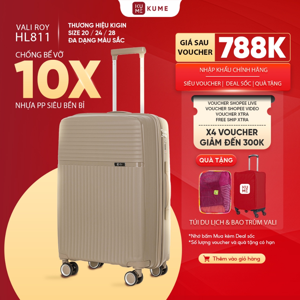 [TẶNG VALI 0Đ] Vali Size 20 & 24 Cao Cấp - Vali Kume Kigin HL811, Vali ...