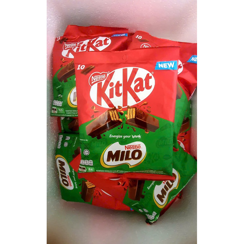 Túi 10 Thanh Bánh Xốp Phủ Socola KitKat Milo 16gx10 | Shopee Việt Nam