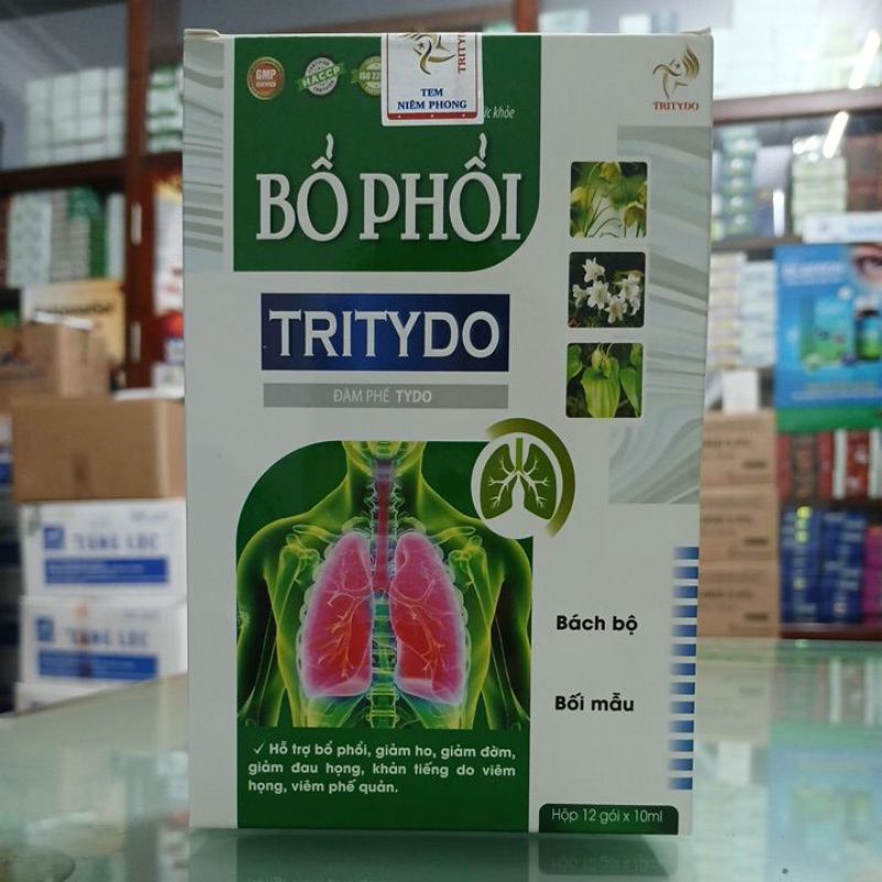 Hộp 12 gói bổ phổi Tritydo Trytido chai 100ml hỗ trợ làm ấm đường hô ...