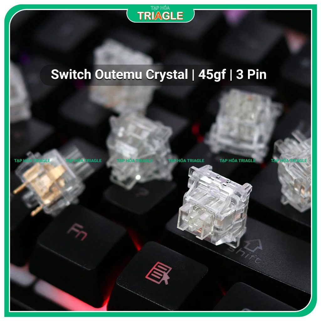 [Gói 50c] Switch Outemu Crystal | Bàn phím cơ | Linear | 45gf/65gf ...