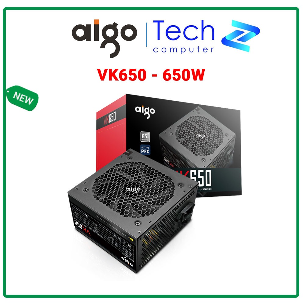 Nguồn máy tính AIGO VK650 - 650W (80 Plus/ Active PFC/ Single Rail ...