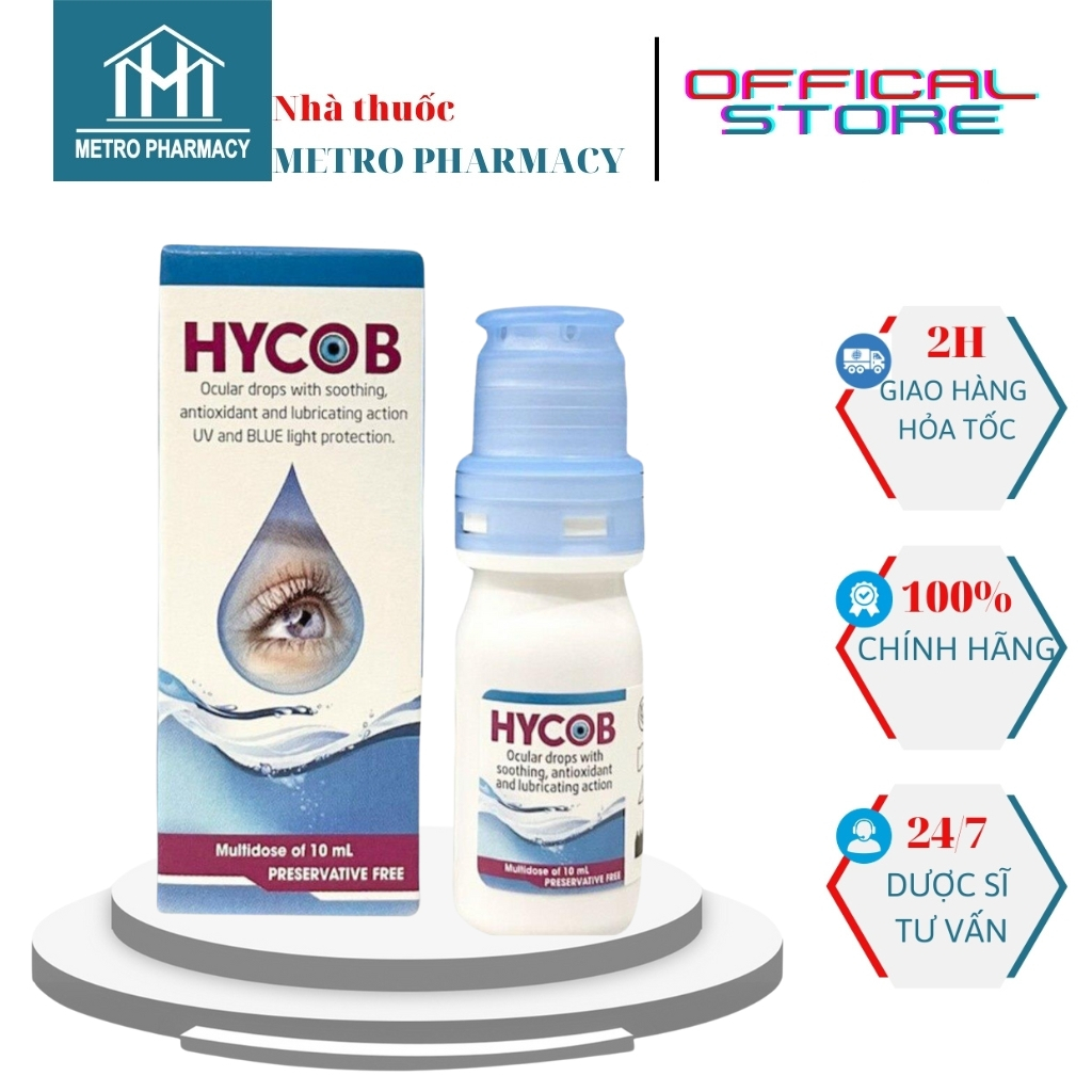 Dung dịch nhỏ mắt HYCOB-Nước mắt nhân tạo-Giảm khô mắt, mỏi mắt-Không ...