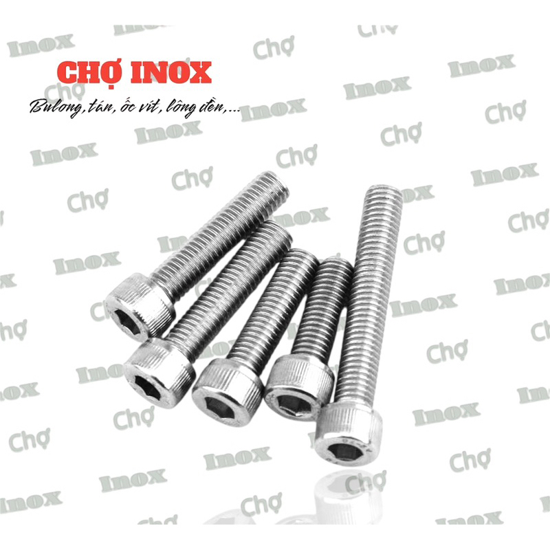 Bulong lục giác đầu trụ INOX 304 M5 M6 (10con) | Shopee Việt Nam