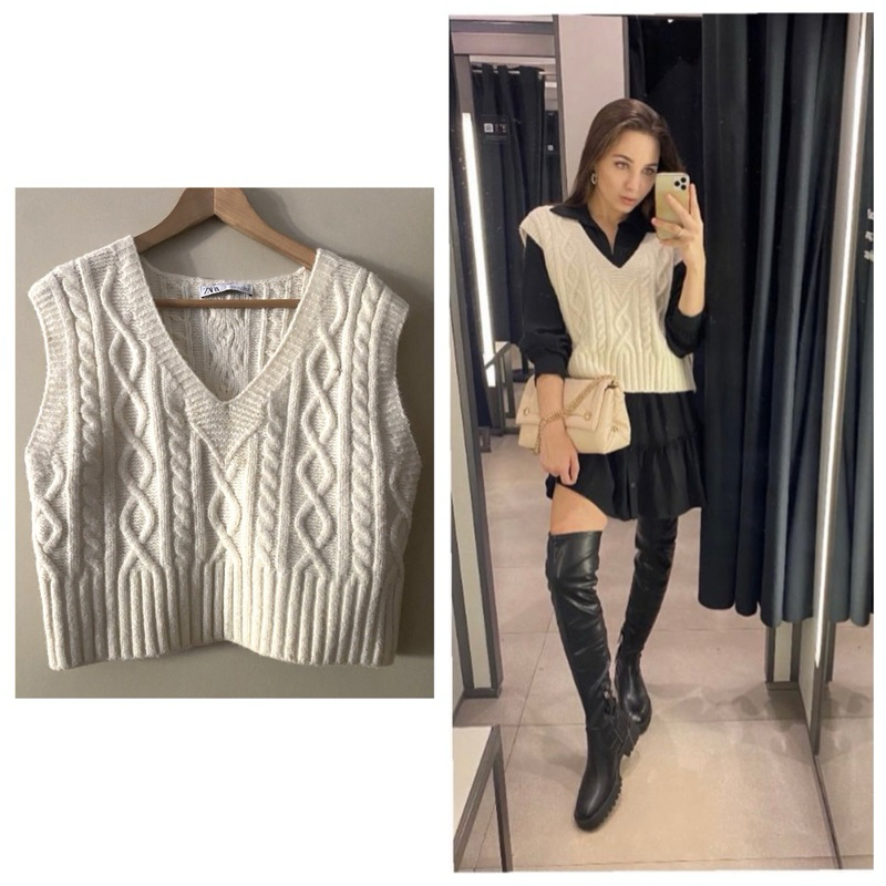 Áo gile len Zara authentic M | Shopee Việt Nam