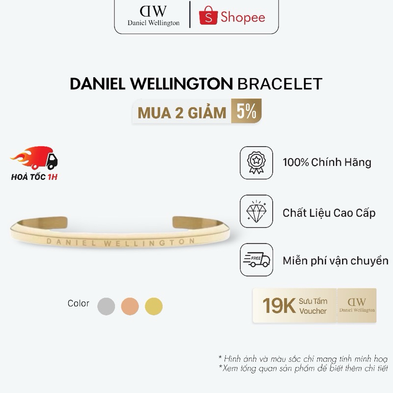 Vòng Tay Classic Cuff V1 Gold DW Chính Hãng - Daniel Store | Shopee ...