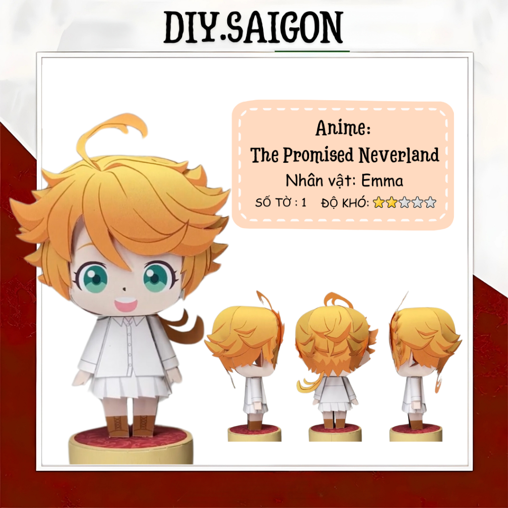 [The Promised Neverland] - Mô hình giấy Anime Chibi Emma | Shopee Việt Nam