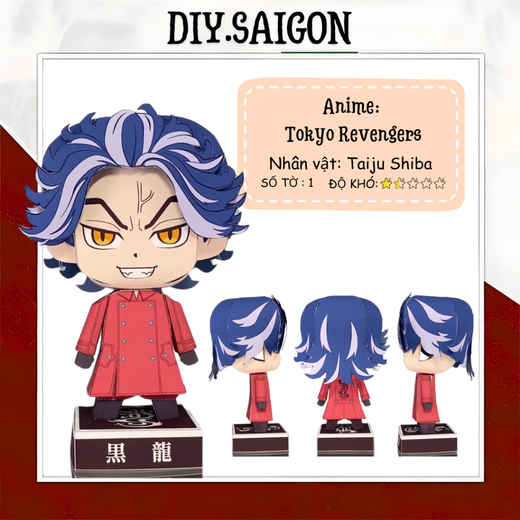 [ Tokyo Revengers] - Mô Hình Giấy Anime Chibi Taiju Shiba | Shopee Việt Nam