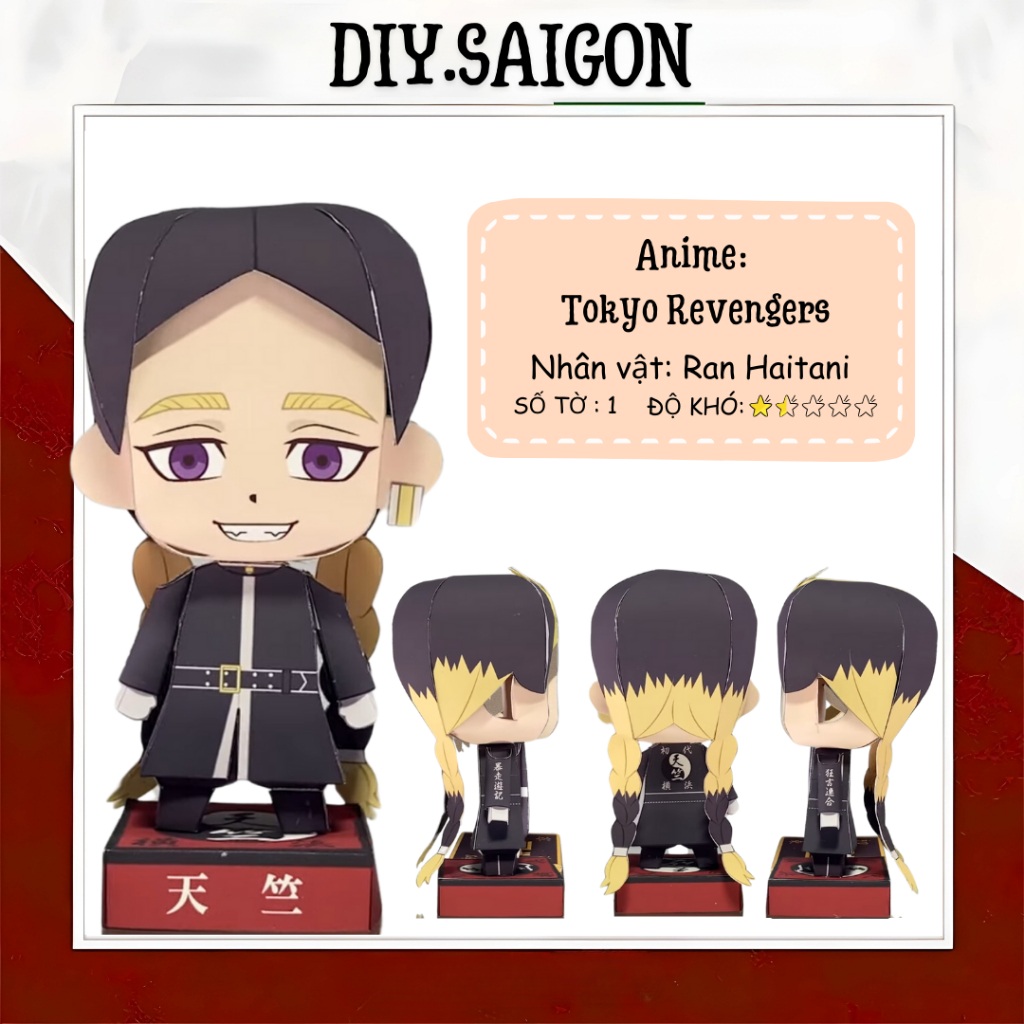 [Tokyo Revengers] - Mô hình giấy Anime Chibi Ran Haitani | Shopee Việt Nam