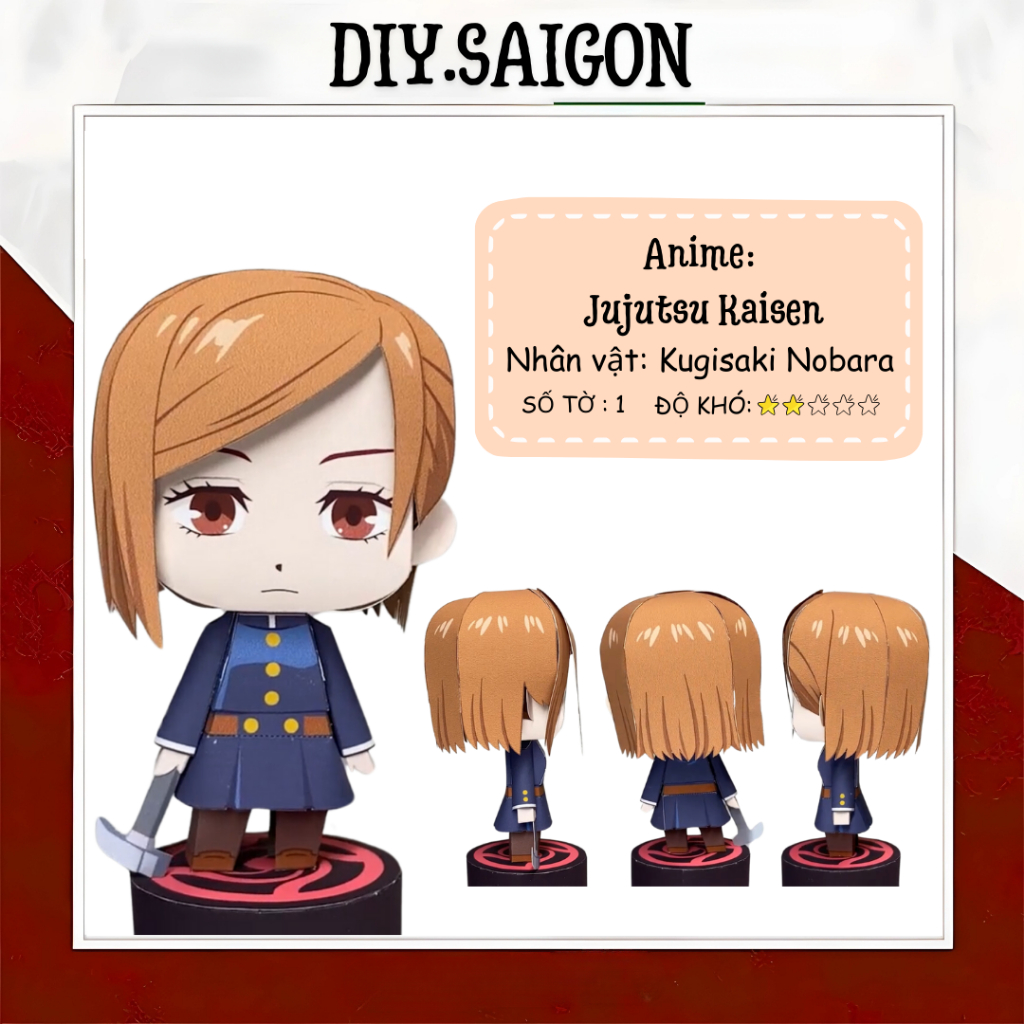 [Jujutsu Kaisen] - Mô hình giấy Anime Chibi Kugisaki Nobara | Shopee ...