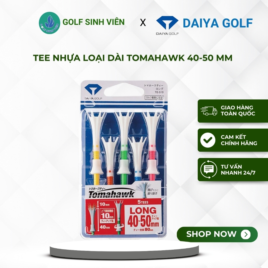 Tee golf Nhật CHÍNH HÃNG Tomahawk mẫu mới nhất 2024 40-50mm | Shopee ...