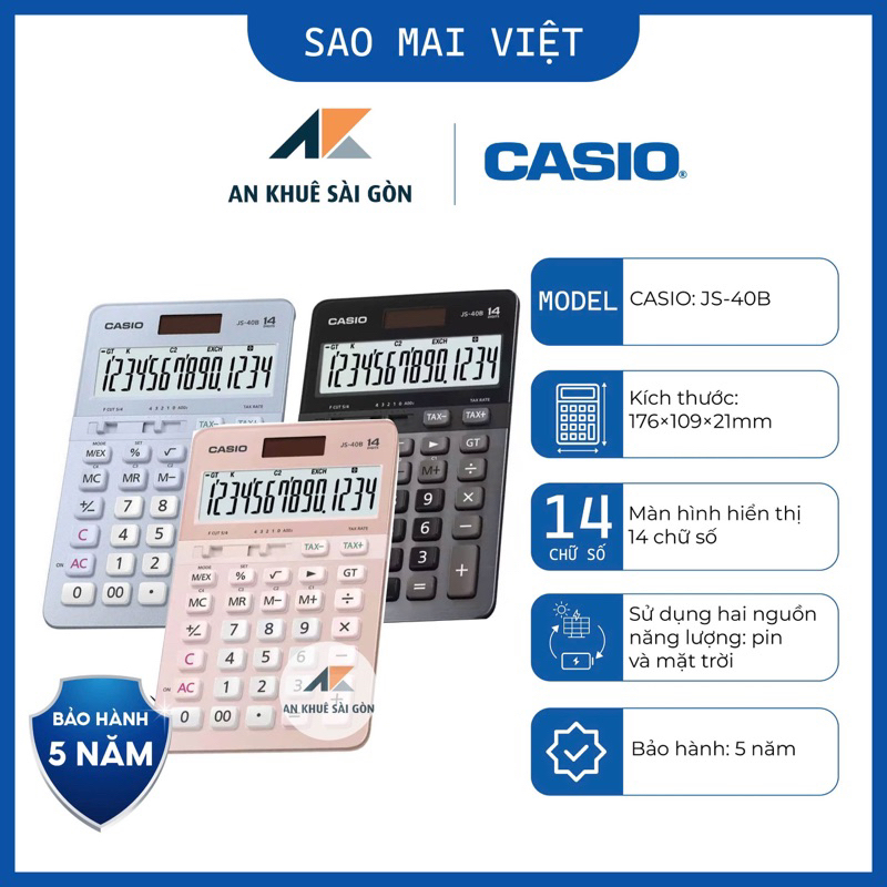 [Chính Hãng] Máy tính cao cấp Casio JS-40B - Dành cho kế toán, văn phòng và các Shop bán hàng ...