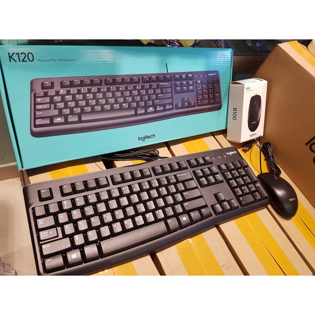Combo Bộ Phím Chuột Logitech K120 + B100 có dây USB văn phòng - Mới Bền ...