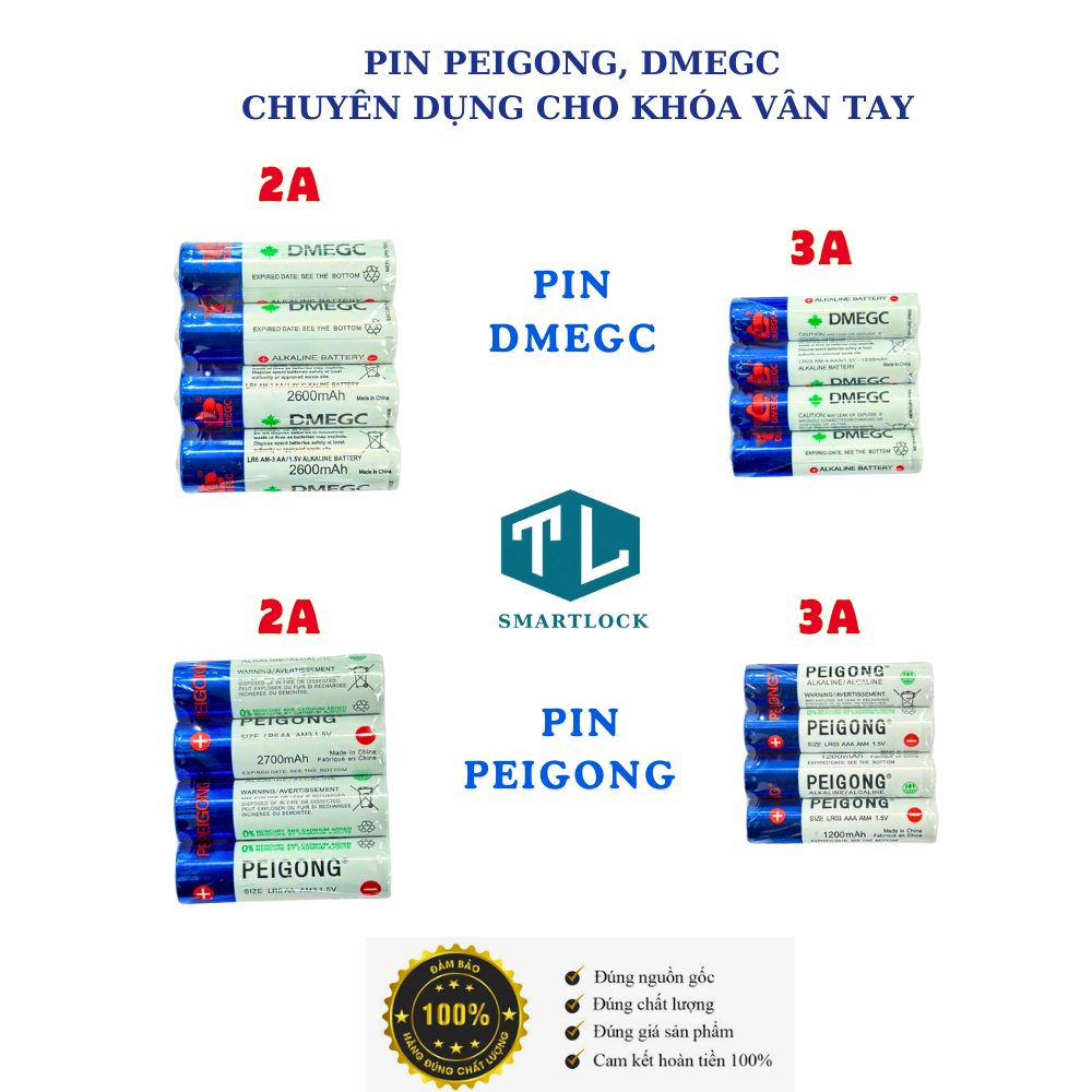 [Vỉ 4 viên] PIN PEIGONG VÀ PIN DMEGC CHÍNH HÃNG CAO CẤP CHUYÊN DÙNG CHO KHÓA VÂN TAY ĐIỆN TỬ ...