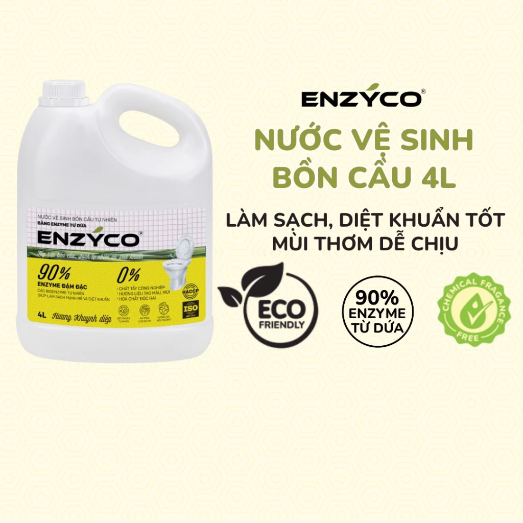 Nước Vệ Sinh Bồn Cầu Sinh Học Enzyco 4L Không Mùi, Khử Khuẩn, Enzyme Từ ...