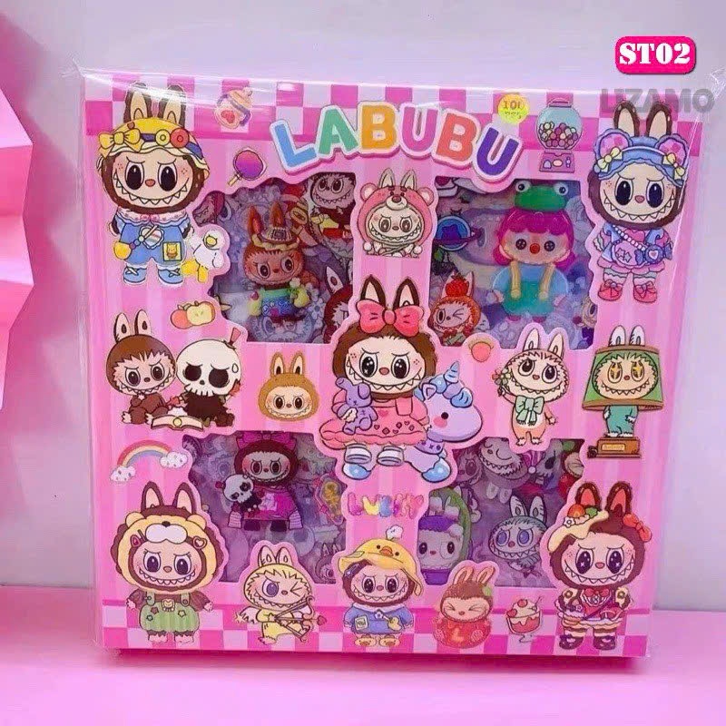 Hộp 100 tấm sticker Labubu loại nhựa trong cắt sẵn - shop Liam | Shopee ...