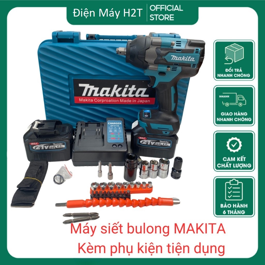 Máy Siết Bulong Makita Lực Siết Khủng 3500 N/m Hàng Chuẩn Cao Cấp - kèm 2 pin 15 cell , sạc & PK ...