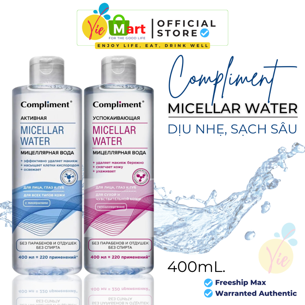 Nước Tẩy Trang Compliment Micellar Water - Dành cho da dầu mụn - Da ...