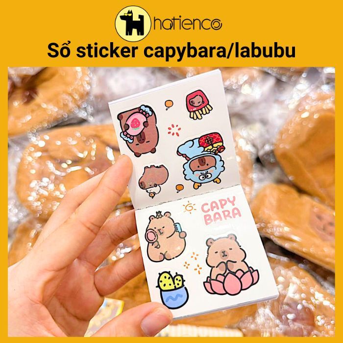 Sổ hình dán, sticker cute Labubu Capybara | Shopee Việt Nam