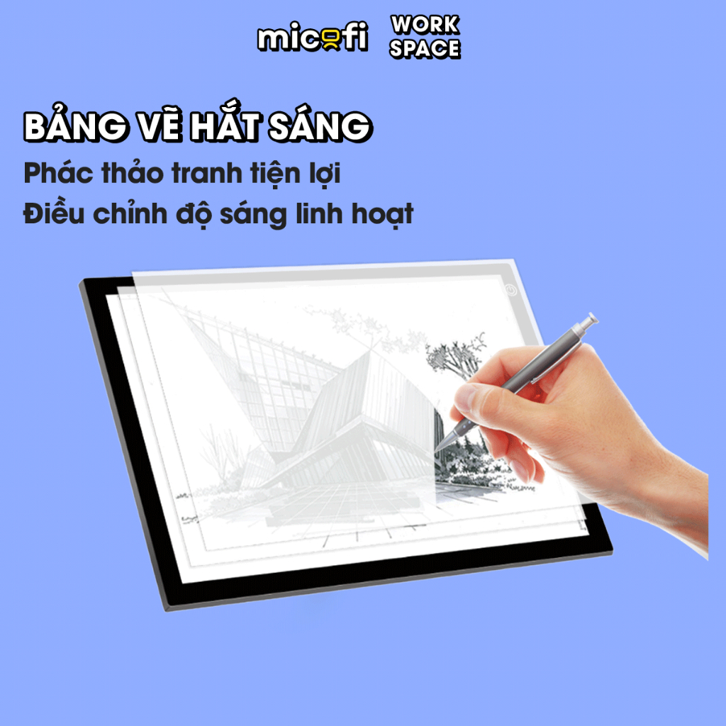 Bảng Vẽ Hắt Sáng Micofi A4, Bảng Đèn Vẽ Tranh Kĩ Thuật Phát Sáng LED A5 ...