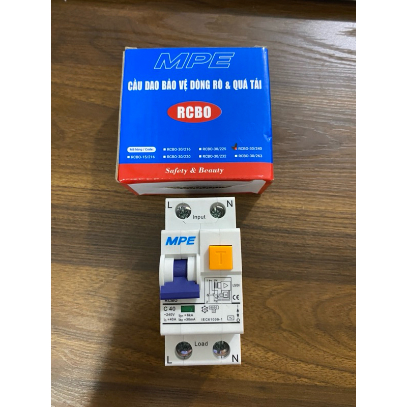 MPE - Cầu dao aptomat chống giật RCBO 2P 16A 20A 25A 32A 63A MPE (Chính ...