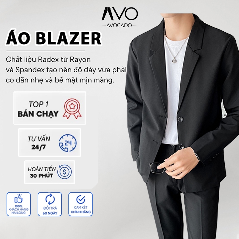 Áo khoác blazer nam Avocado hàn quốc thu đông phong cách form rộng màu ...