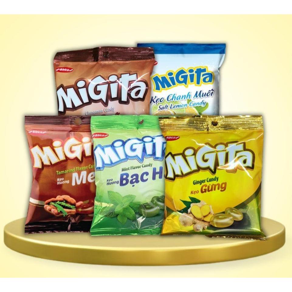 Kẹo Cứng Migita Bibica - Vị Quế/Bạc Hà/Chanh Muối/ Gừng/ Me | Shopee Việt Nam