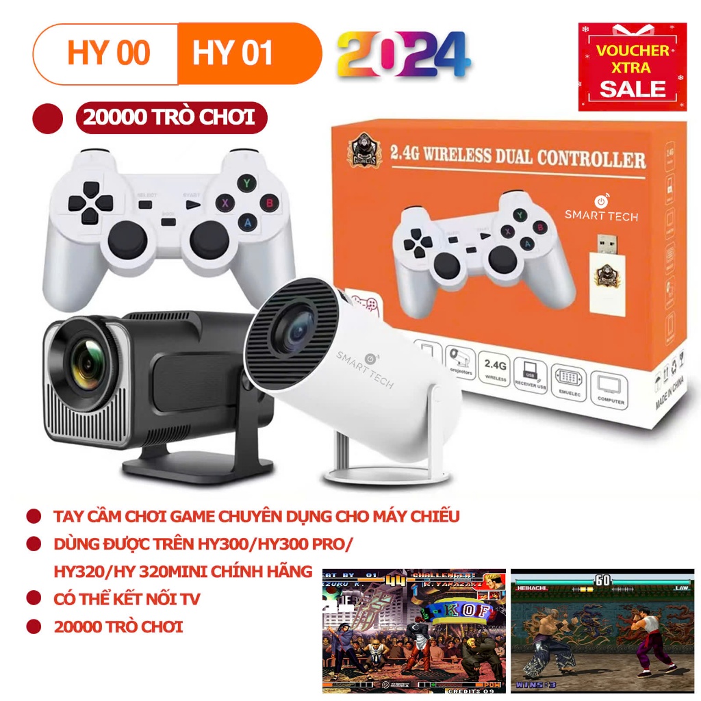 Tay cầm chơi game + Game Stick 4k HY00 / HY01 2024, 64GB + 20.000 trò, máy chơi game cầm tay ...