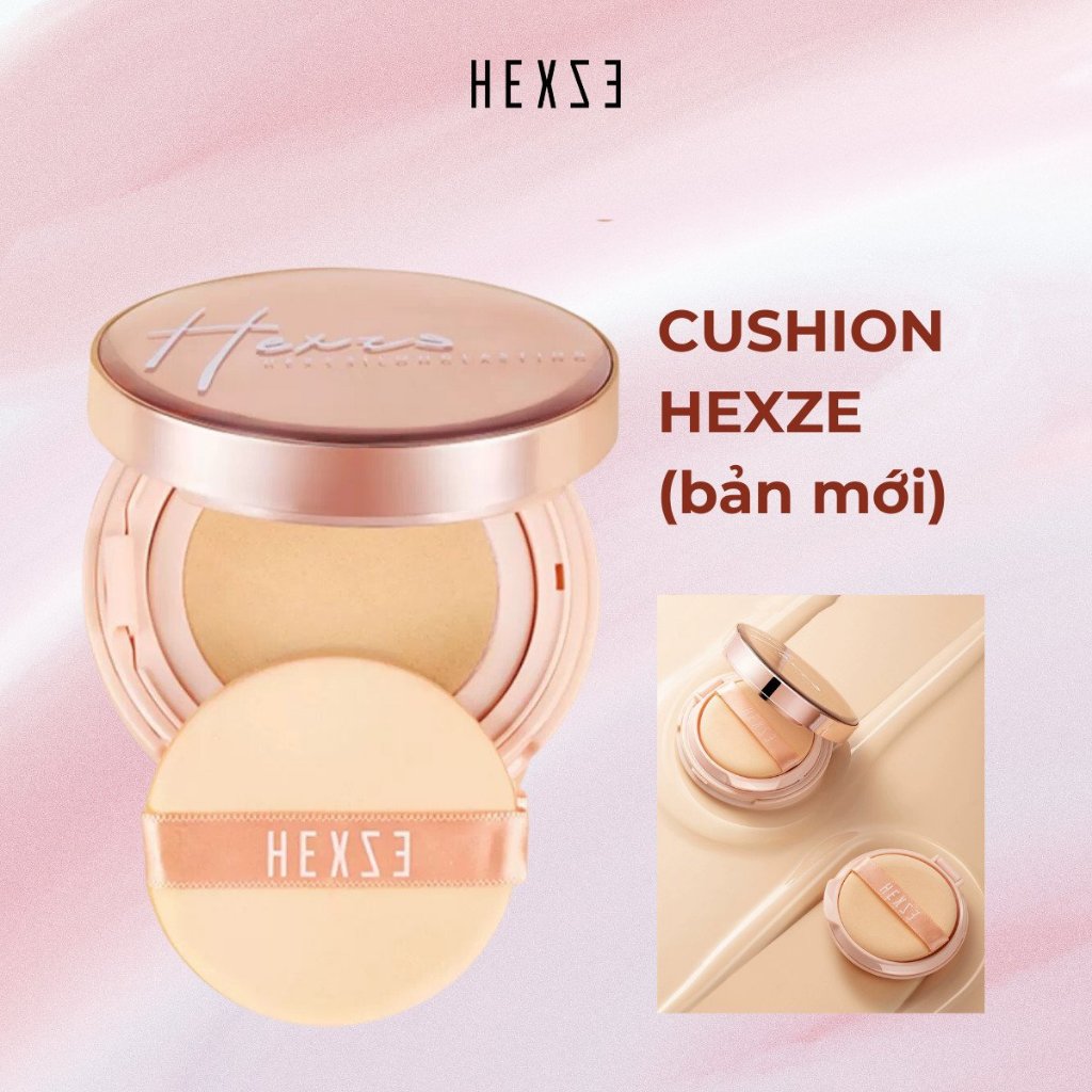 Phấn nước kiềm dầu mỏng nhẹ Hexze 15g, Cushion chống thấm nước, lâu nâng tone tự nhiên (2 lõi x ...