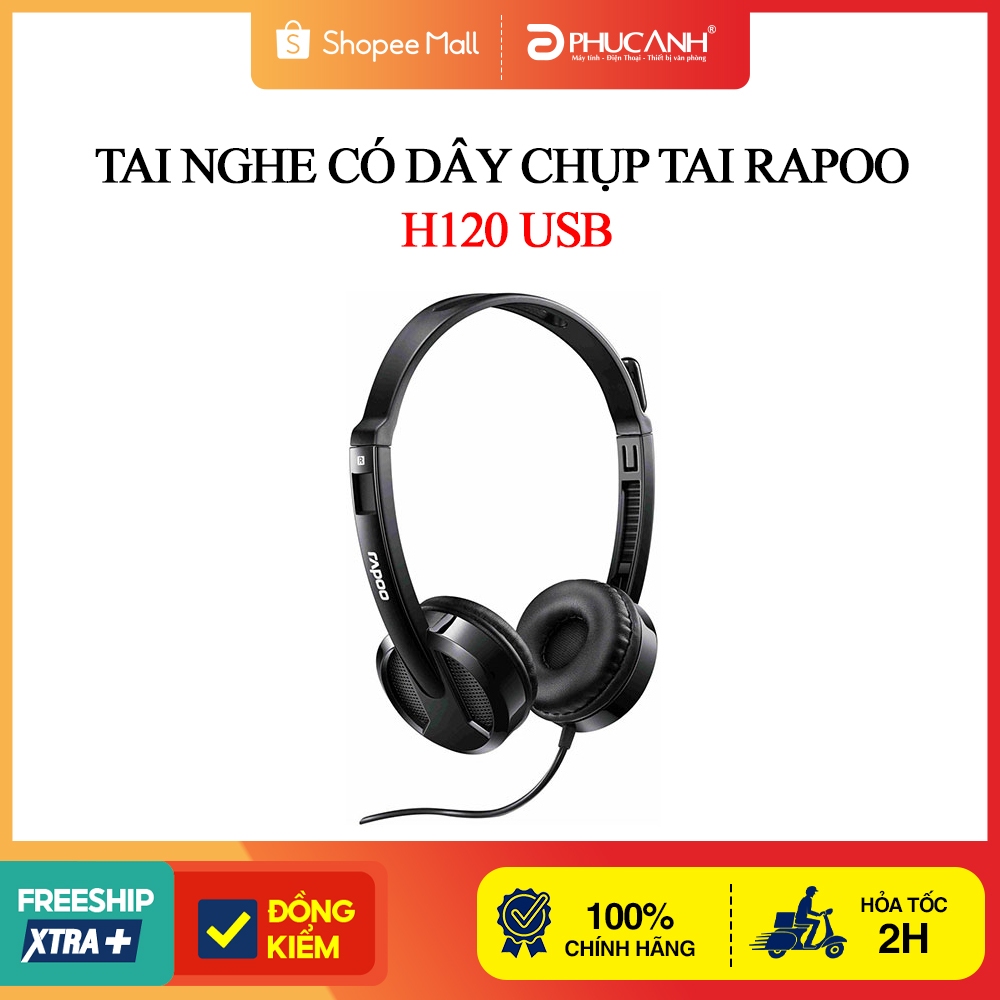 Tai nghe có dây chụp tai Rapoo H120 (chuẩn USB) | Shopee Việt Nam
