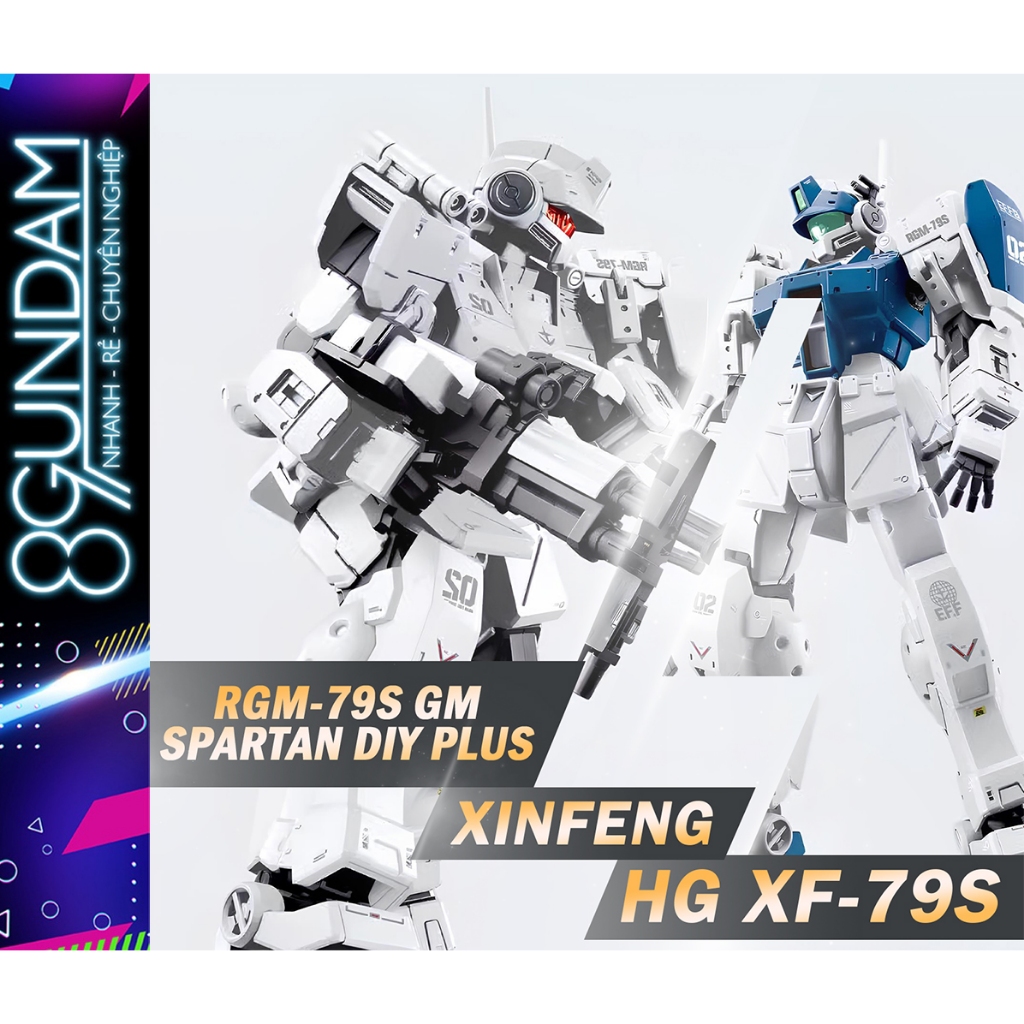 [CÓ SẴN] Mô Hình Lắp Ráp HG RGM-79S GM Spartan Fighter 𝐃𝐈𝐘 Plus White Dingo (tặng kèm base ...