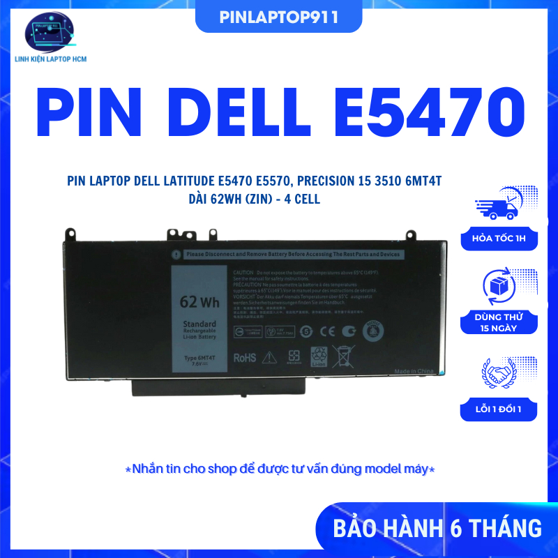 Pin laptop Dell Latitude E5470, Dell Latitude E5570, Precision 15 3510 ...