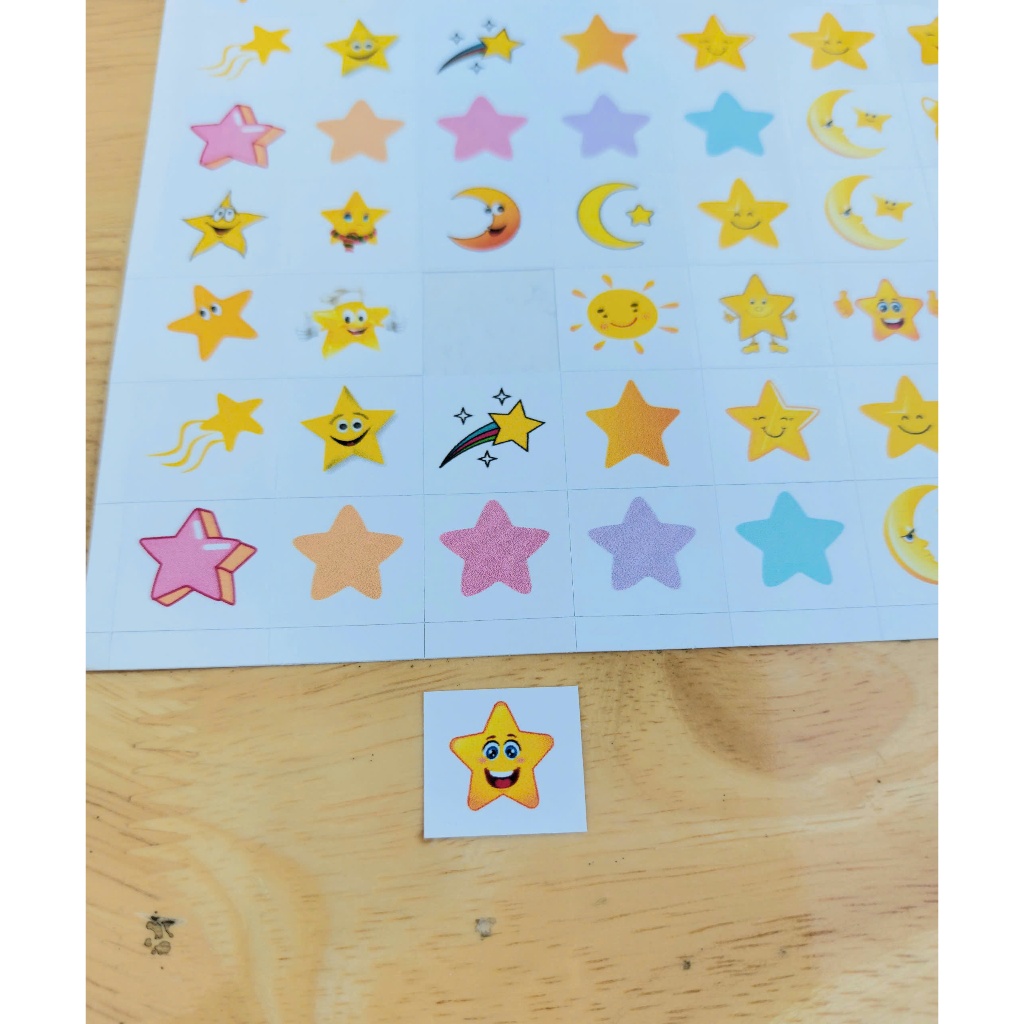 Sticker khen thưởng NGÔI SAO tờ A4 - SP3 | Shopee Việt Nam