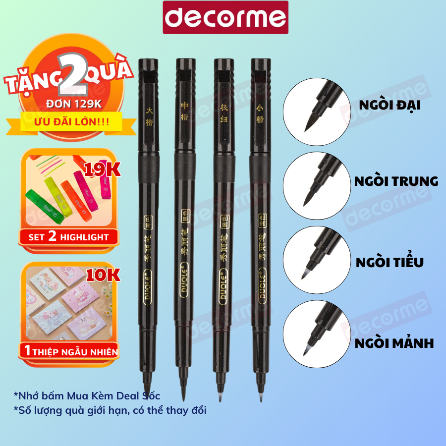 Bút brush pen viết calligraphy lettering thư pháp có thể đổ thêm mực HC ...