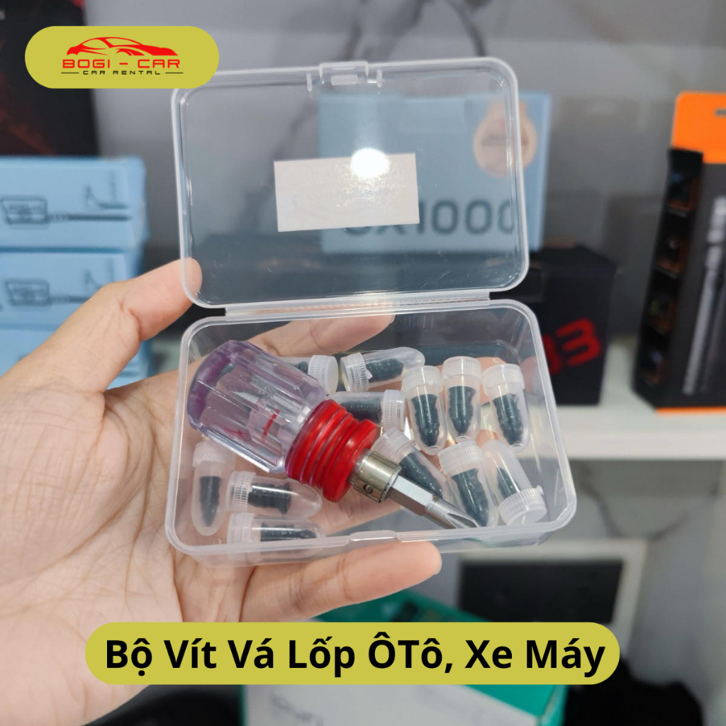 Bộ Vít Vá Lốp Ô Tô, Xe Máy Không Ruột Lõi Thép Bọc Cao Su BoGi Car - Vá ...
