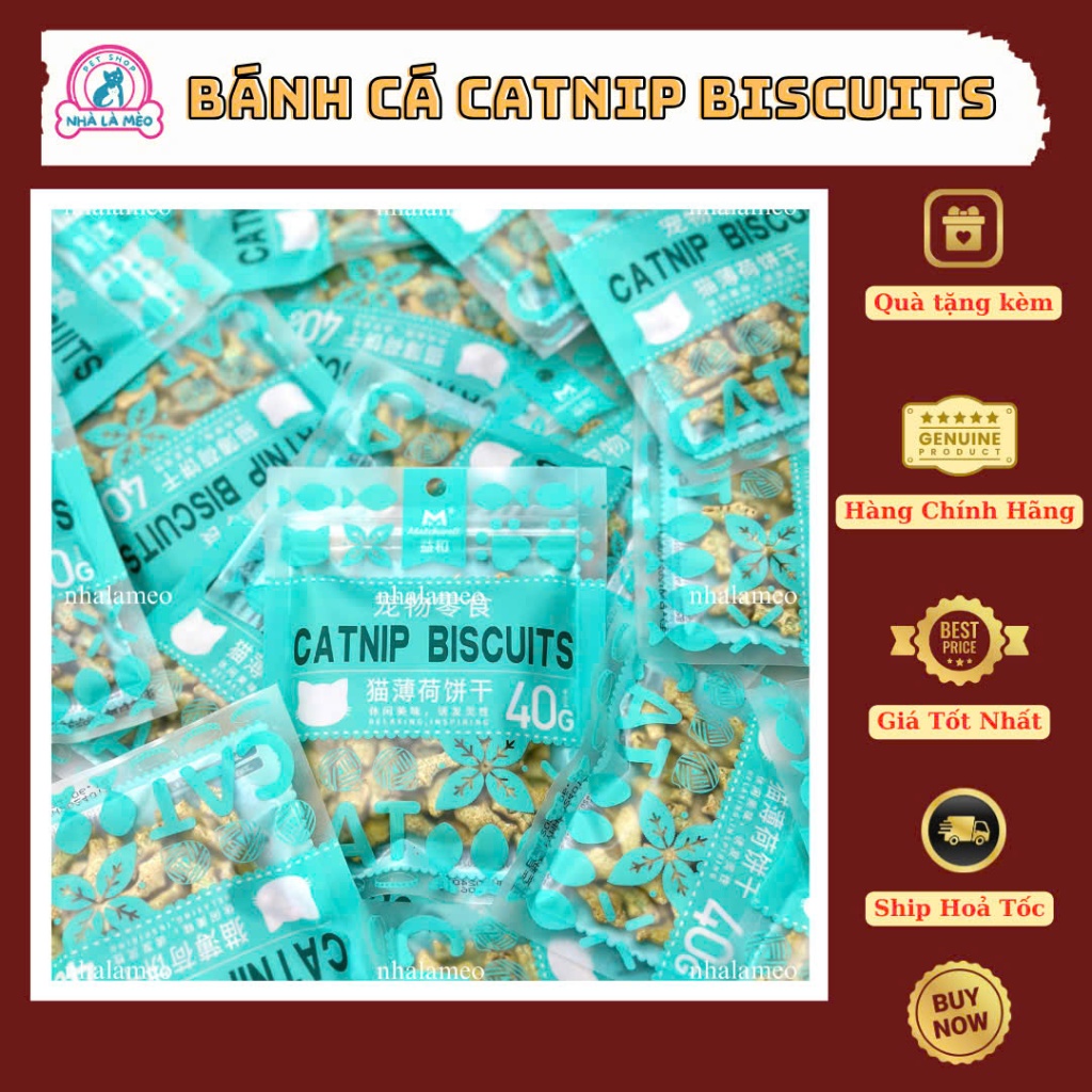 Bánh Thưởng Cho Mèo Catnip Biscuit - 40g | Shopee Việt Nam