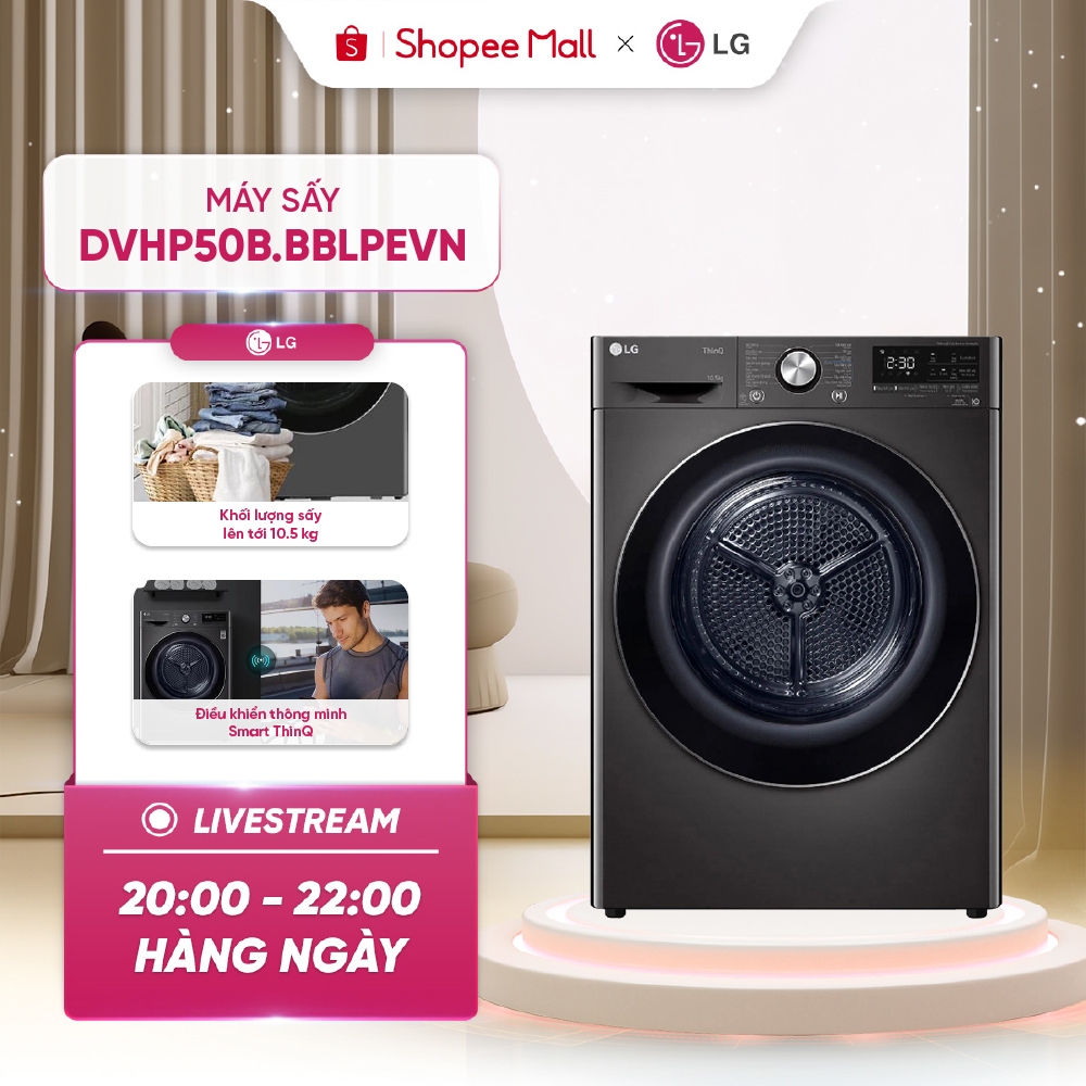 Máy sấy LG Dual Inverter Heat Pump™ 10.5kg Xam DVHP50P - lg.vietnam | Shopee Việt Nam