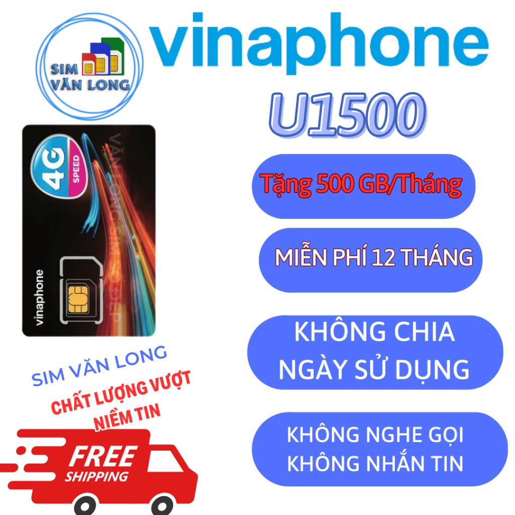 Sim 4G Vina gói U1500 500GB/tháng Miễn phí12 tháng | Shopee Việt Nam